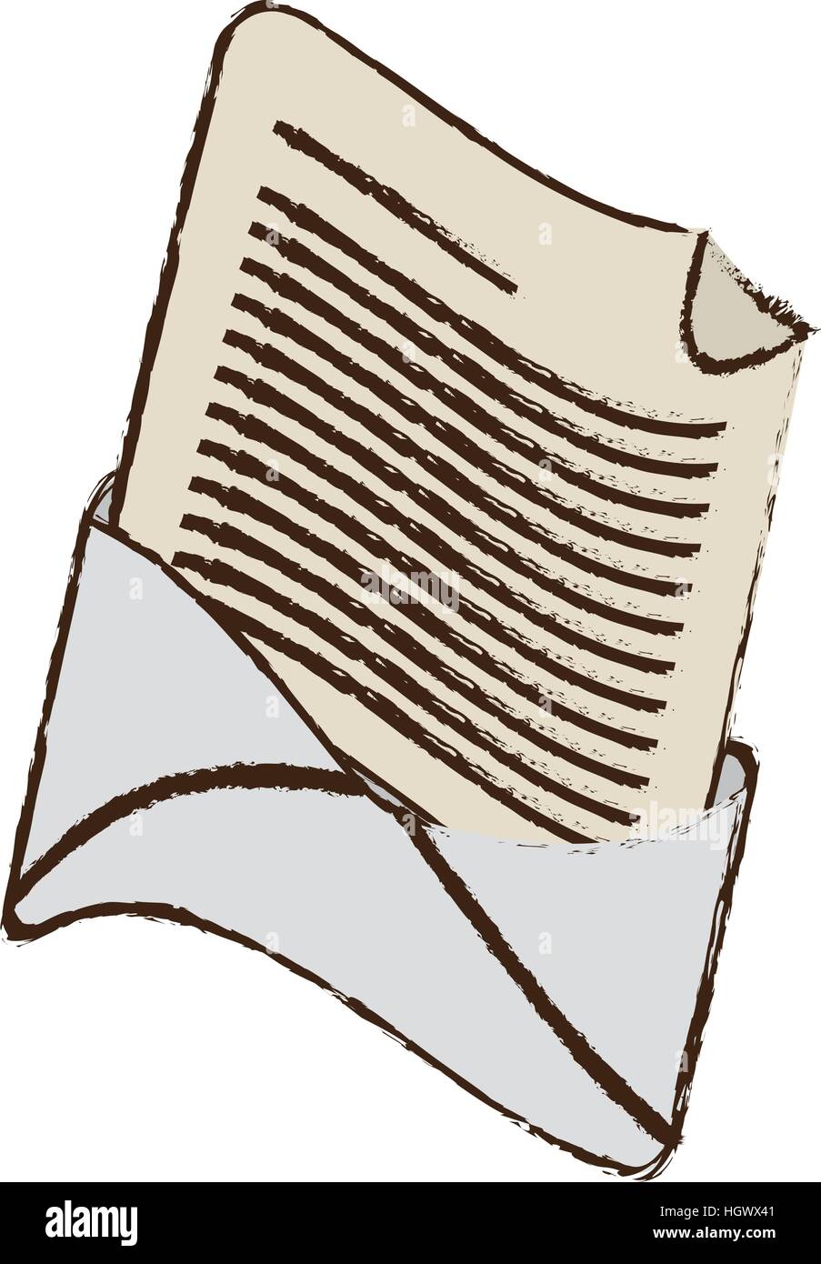 email envelope message letter sketch vector illustration eps 10 Stock ...