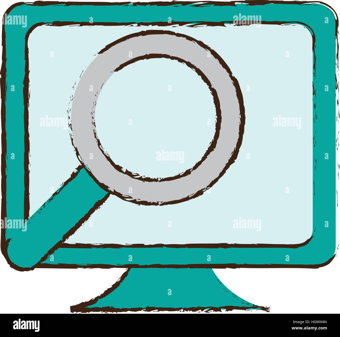 monitor search computer device sketch vector illustration eps 10 Stock ...