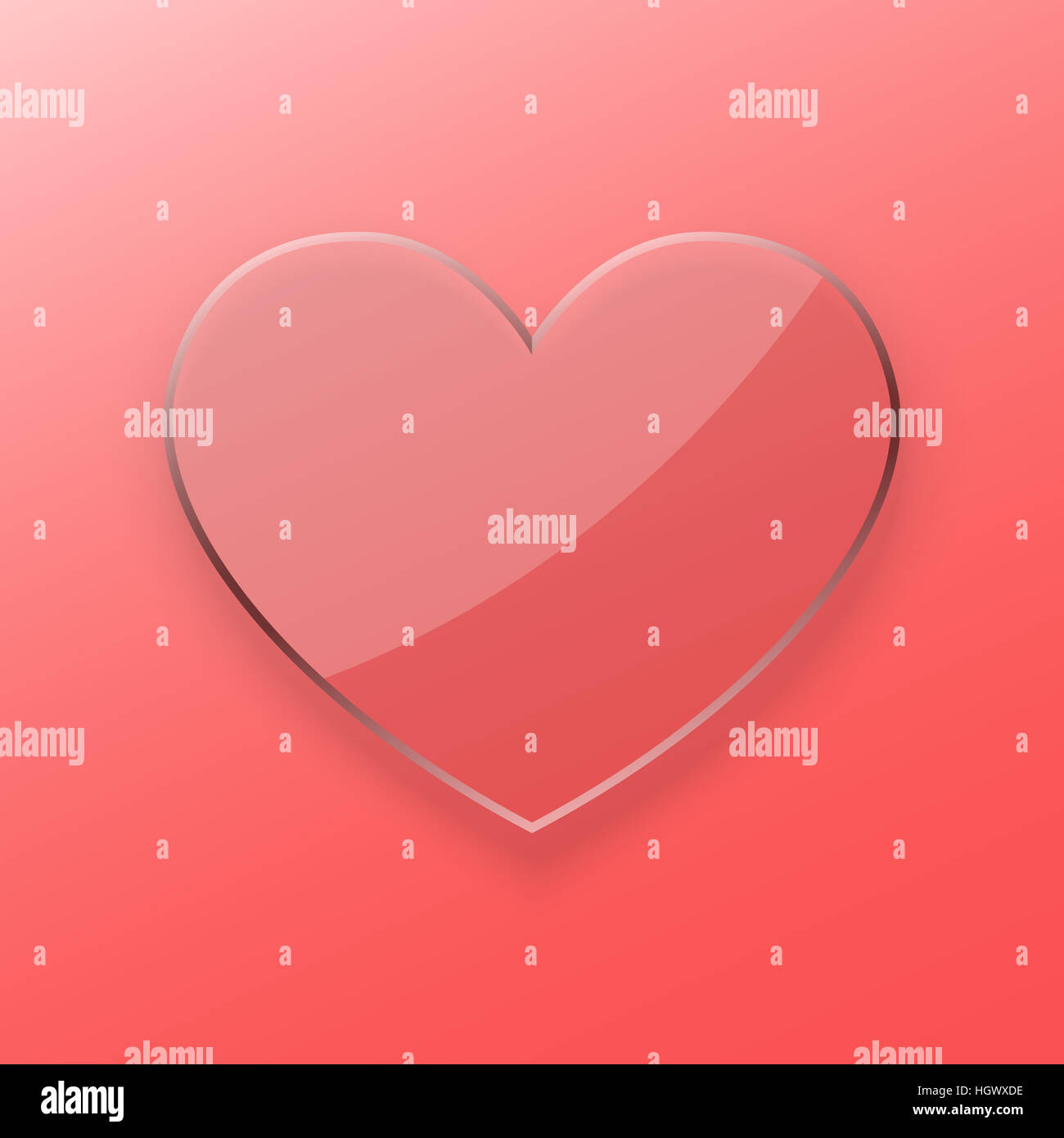 Heart transparent glass concept illustration Stock Photo - Alamy