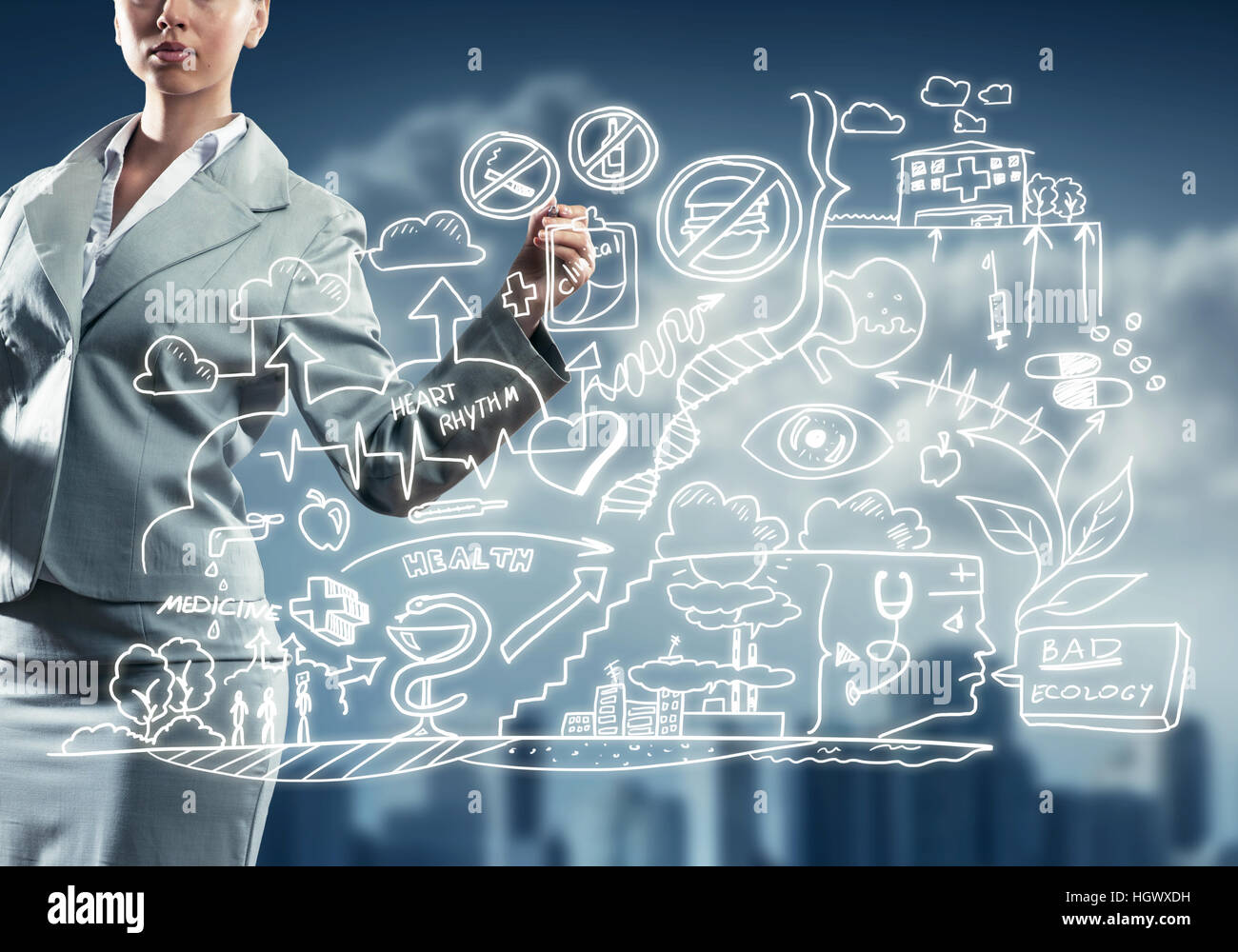 Drawing environmental concept Stock Photo - Alamy