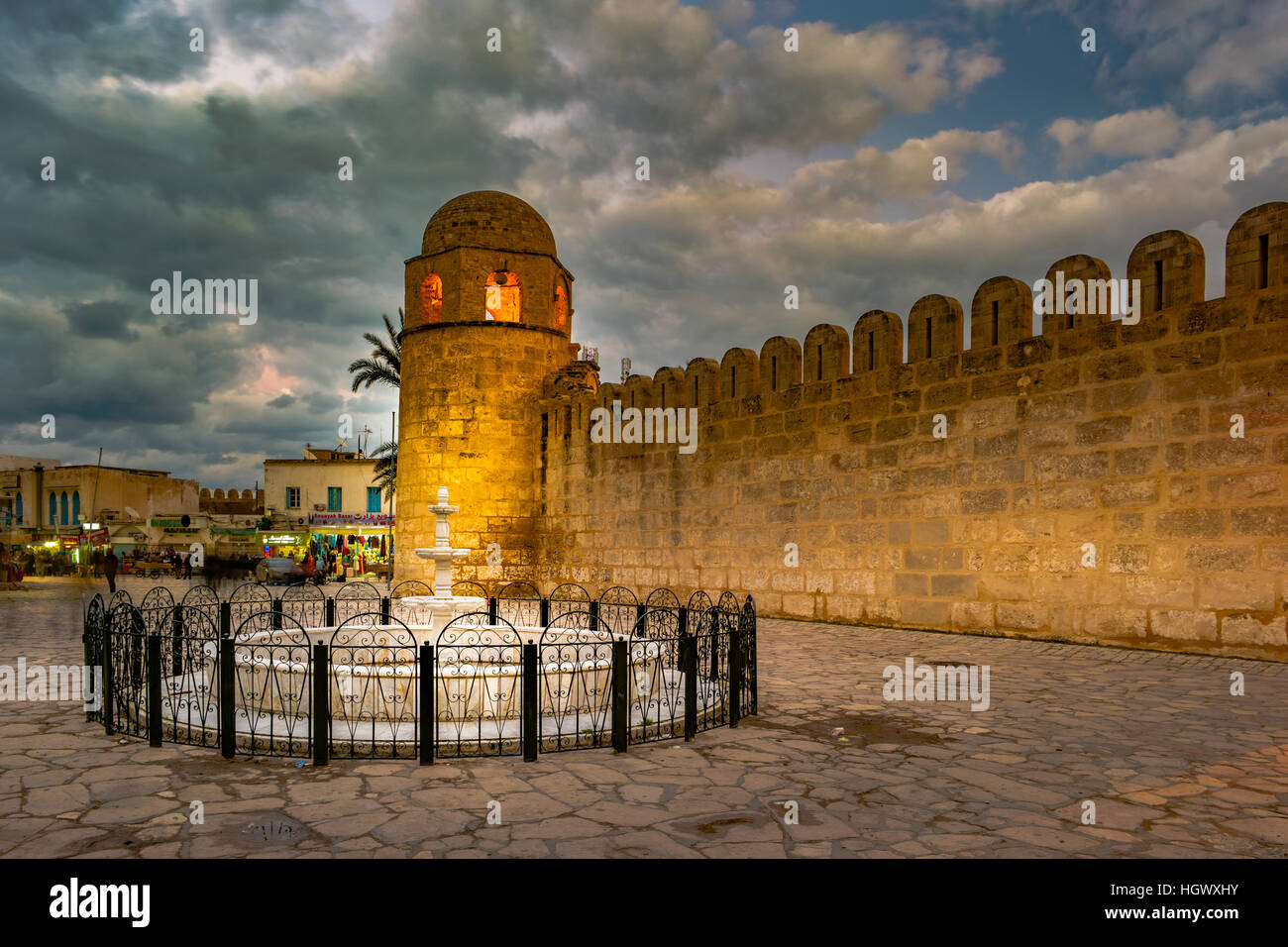 Night photo of Mosque in Sousse Stock Photo - Alamy