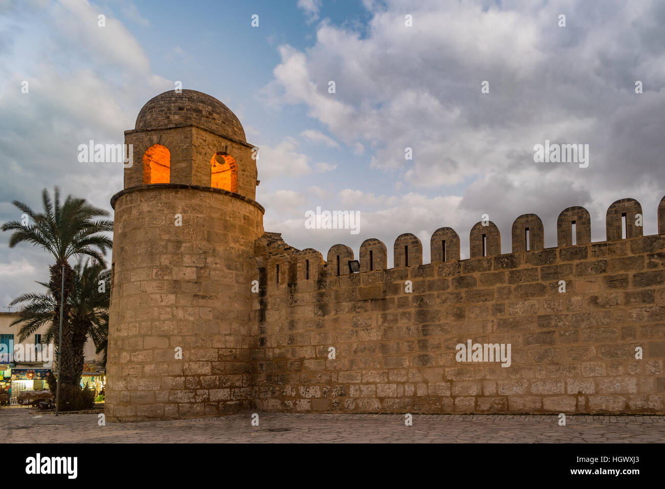 Night photo of Mosque in Sousse Stock Photo - Alamy