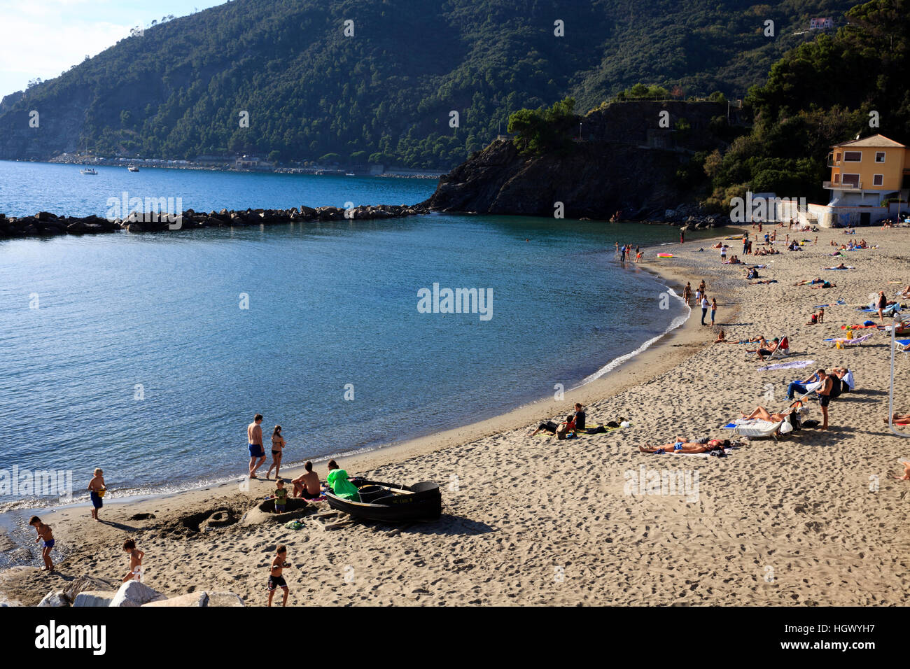Moneglia beach, Genova, Liguria, Italy Stock Photo - Alamy