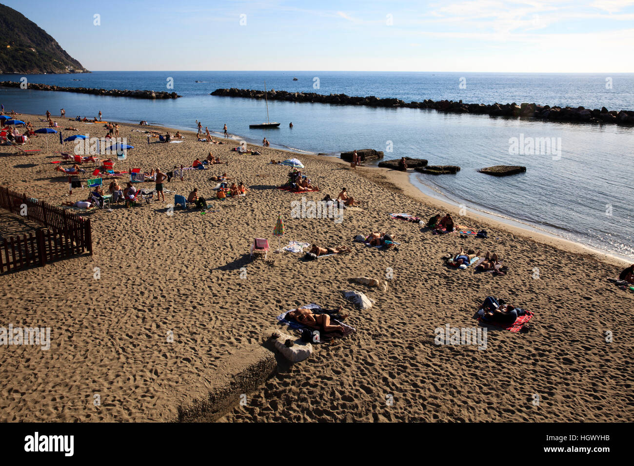 Moneglia beach, Genova, Liguria, Italy Stock Photo - Alamy