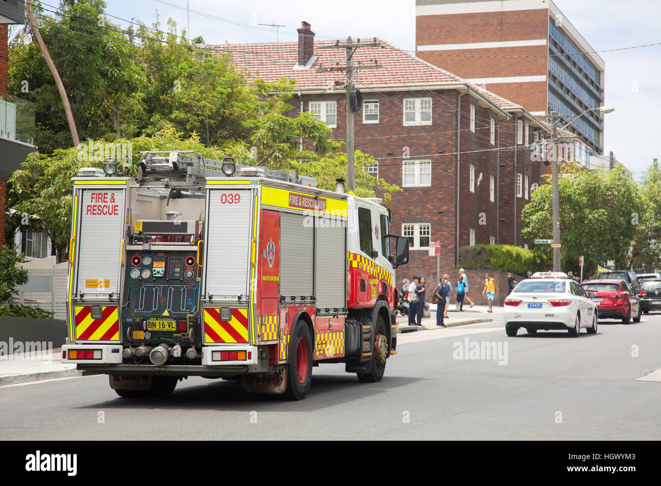New South wales fire truck engine in Sydney,Australai Stock Photo - Alamy