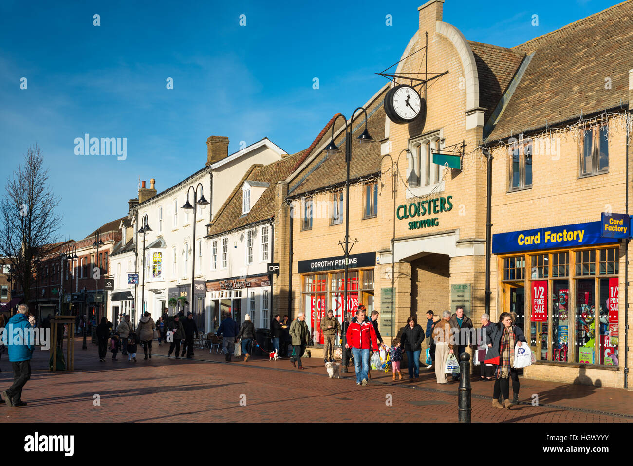 Cloisters shopping centre in Market Square, Ely, Cambridgeshire ...
