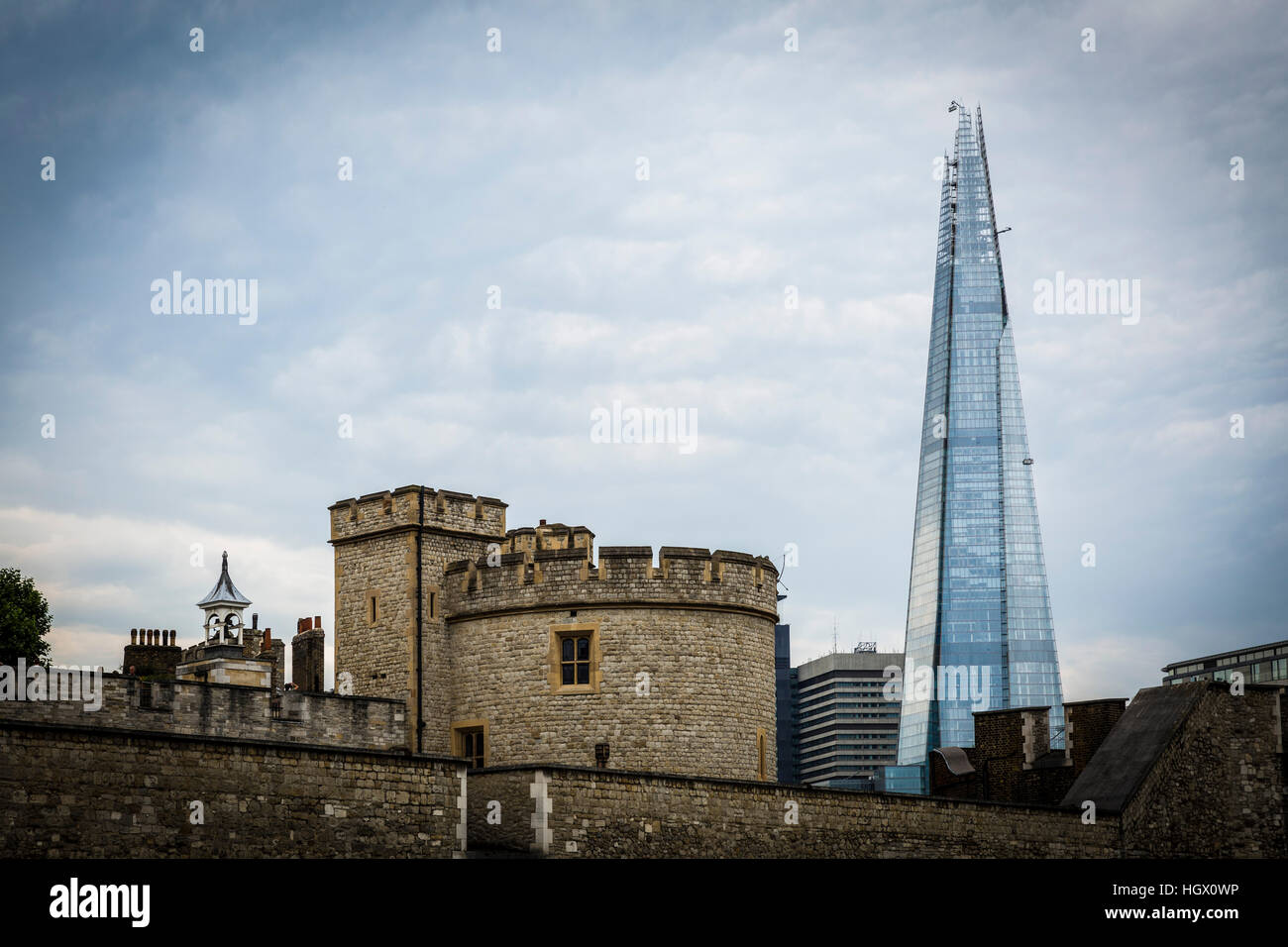 View of the Shard and Tower of London, london, UK Stock Photo - Alamy
