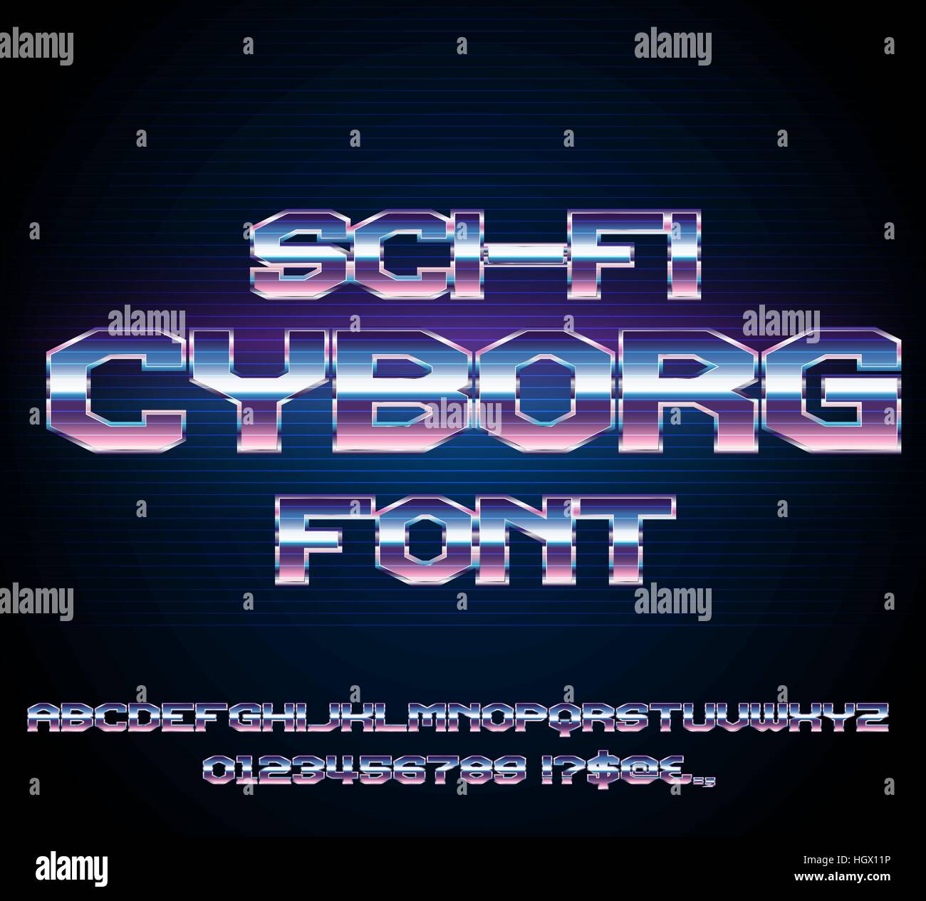 Sci-Fi retro font Stock Vector Image & Art - Alamy
