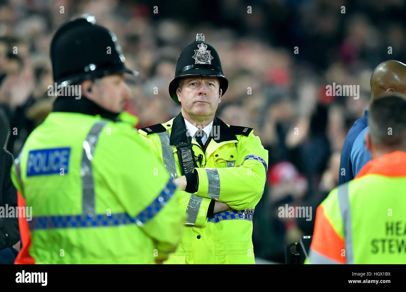 Police officers attend the match Stock Photo - Alamy
