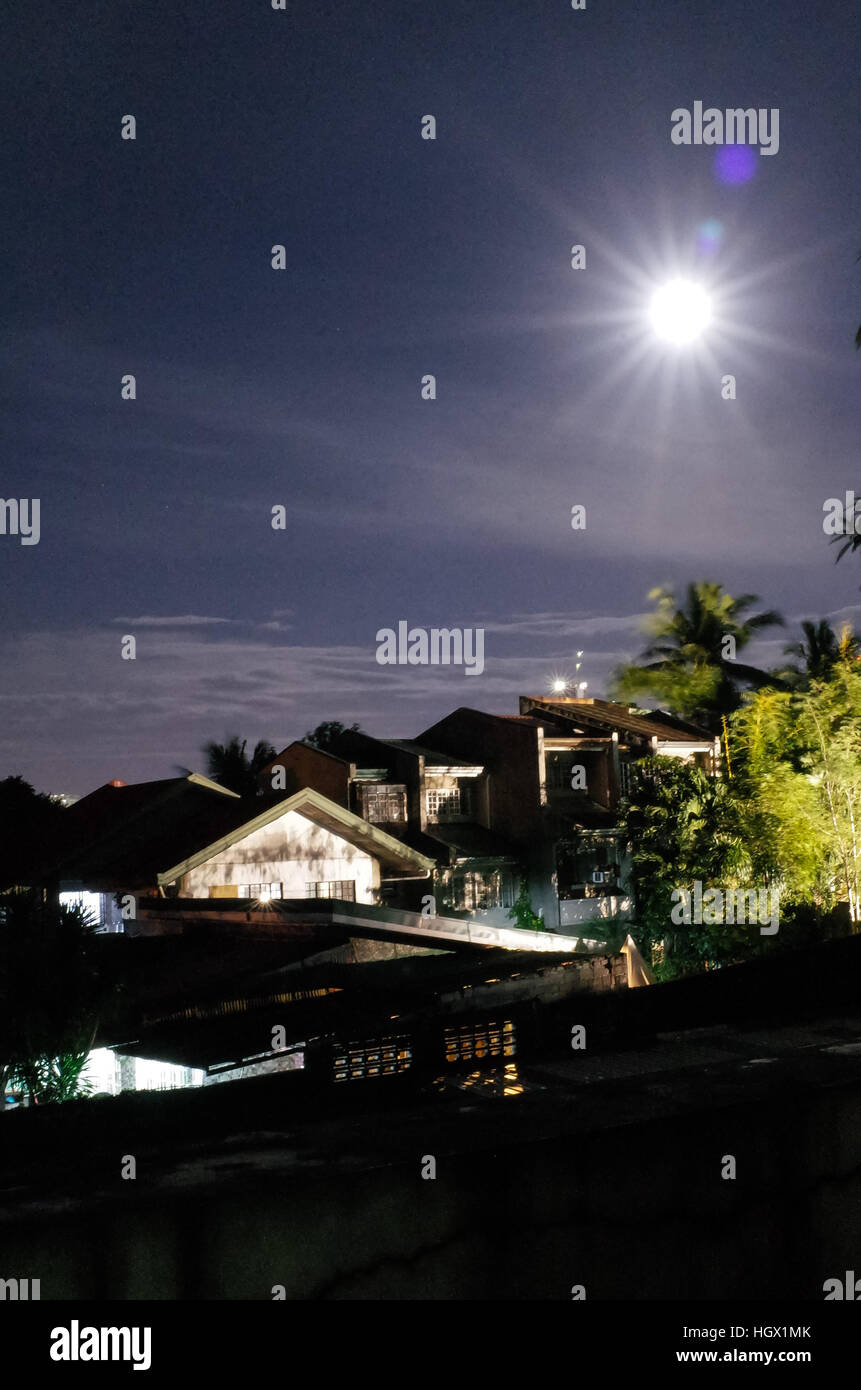 Quezon City, Philippines. 13th Jan, 2017. A full moon as seen from a ...