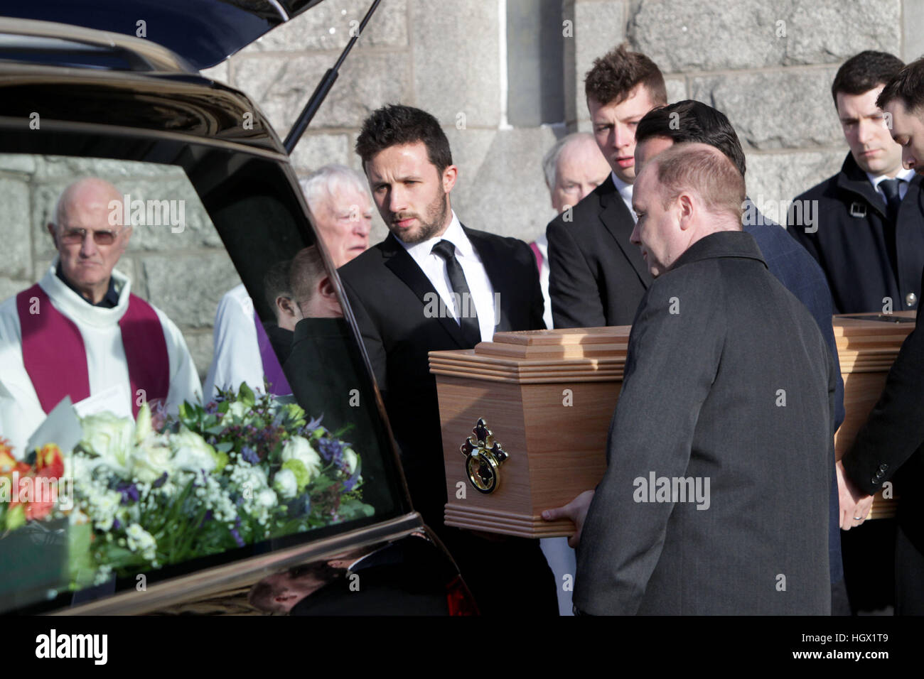 TK Whitaker's coffin is carried out following a funeral mass for the ...