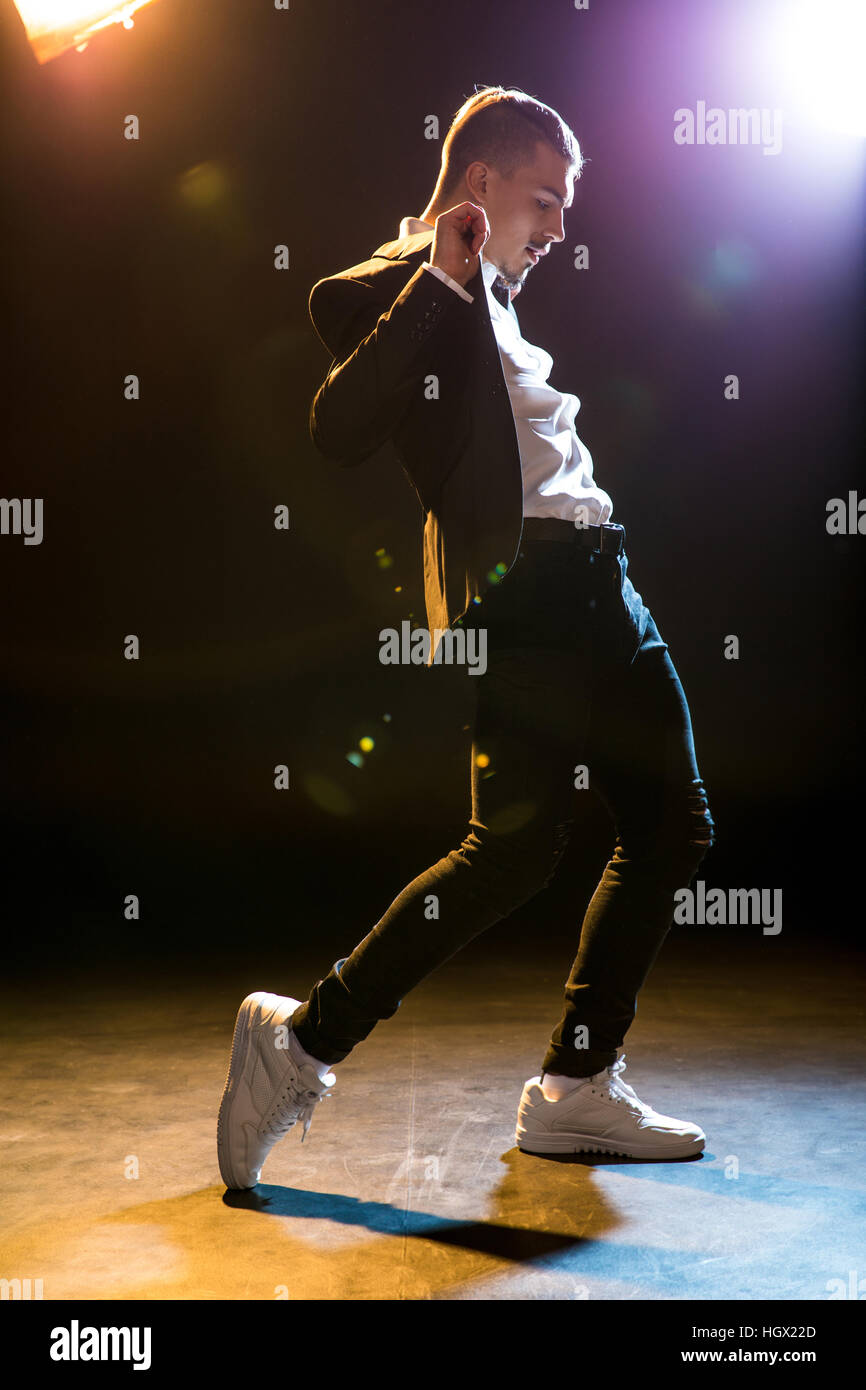 Young stylish man dancing under hi-res stock photography and images - Alamy