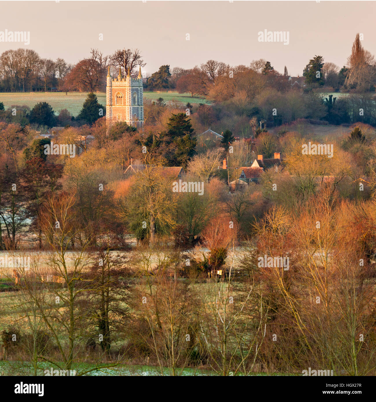 Looking Across Dedham Vale Towards Dedham Parish Church Just after ...