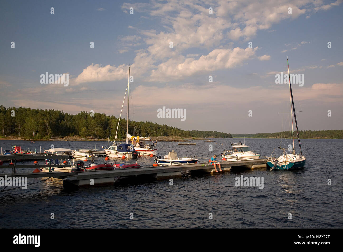 Small marina along Lake Vanern, Säffle, Sweden Stock Photo - Alamy