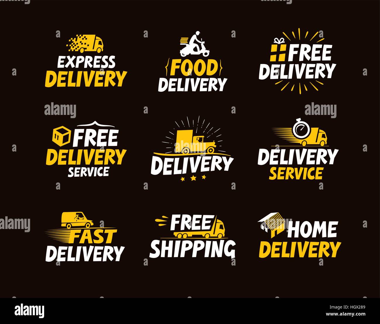 Delivery icon set Stock Vector Images - Alamy