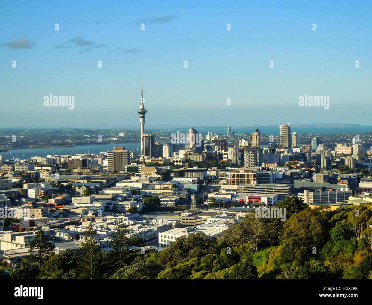 Auckland city skyline from Mount Victoria - Auckland - New Zealand ...