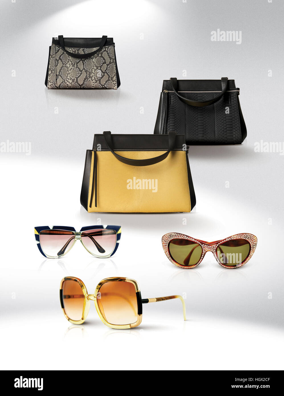 back and sun glass on a white background Stock Photo - Alamy