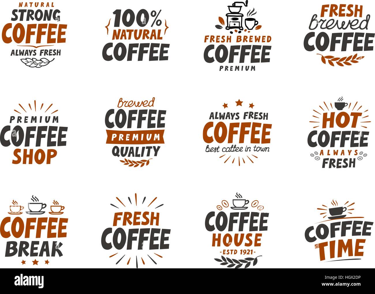 Set of vector coffee elements. symbols for menu design restaurant or ...
