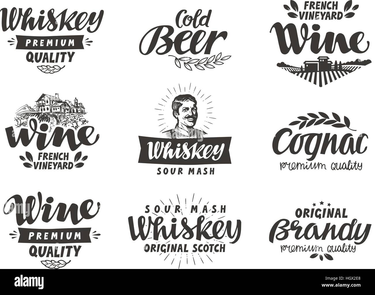 Alcoholic menu drinks Stock Vector Images - Alamy