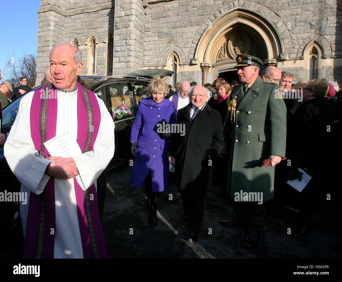 President Michael D Higgins and his wife Sabina depart following the ...