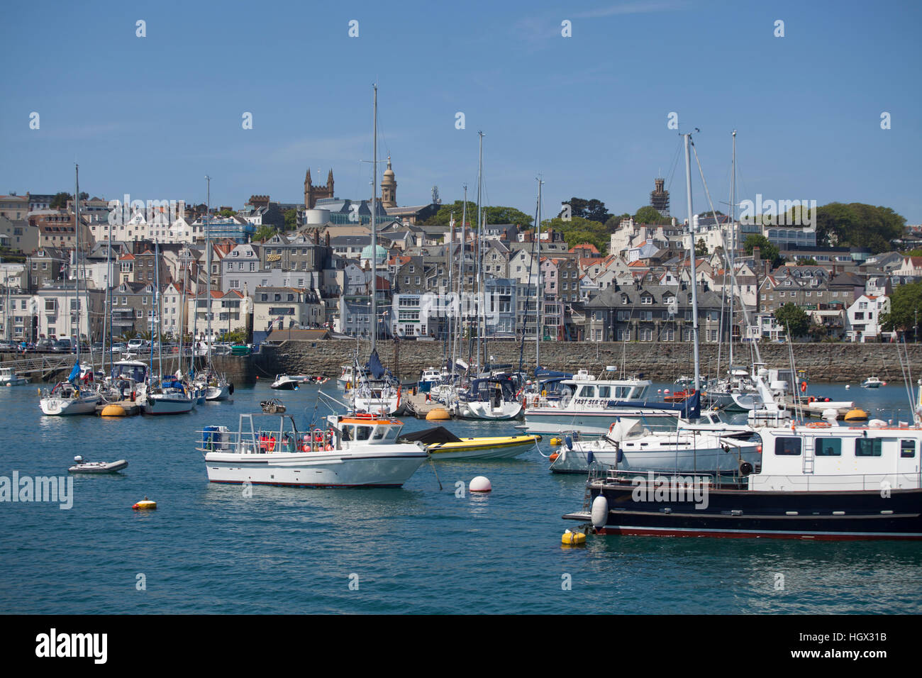 Harbour at St Peter Port Stock Photo - Alamy