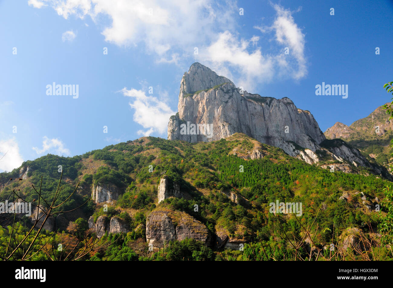 The mountains in the Fangdong scenic area of Yandangshan located in ...