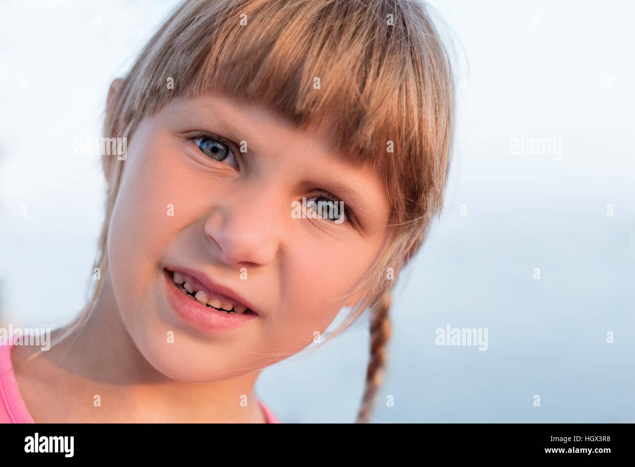 Portrait of child girl close-up Stock Photo - Alamy