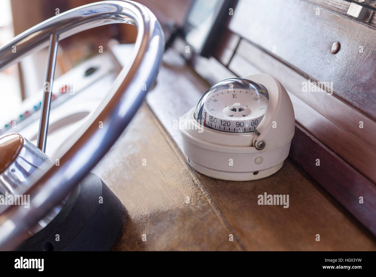 Compass on the ship Stock Photo - Alamy