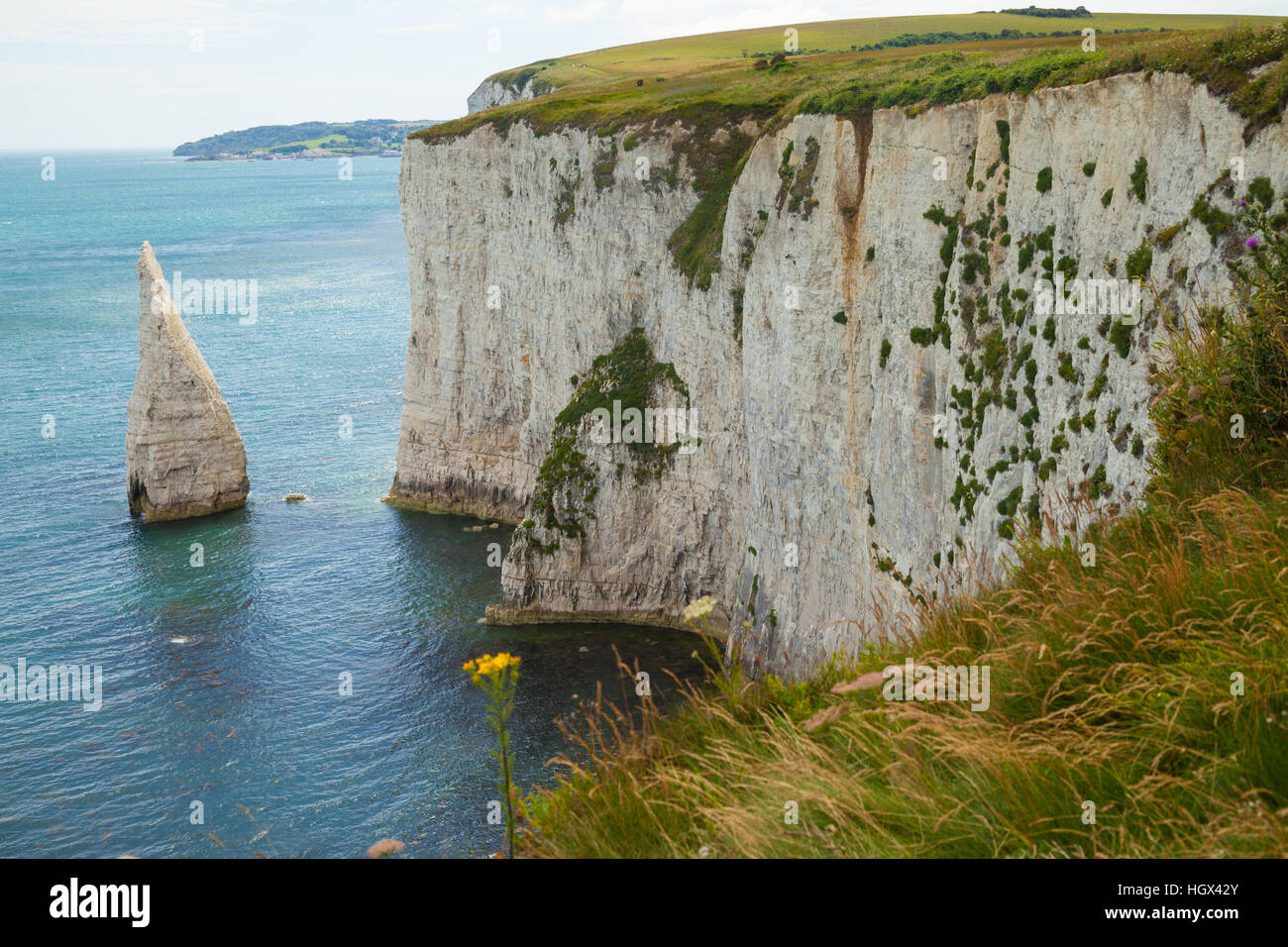 Chalk stack at Old Harry Rocks, Dorset, England Stock Photo - Alamy