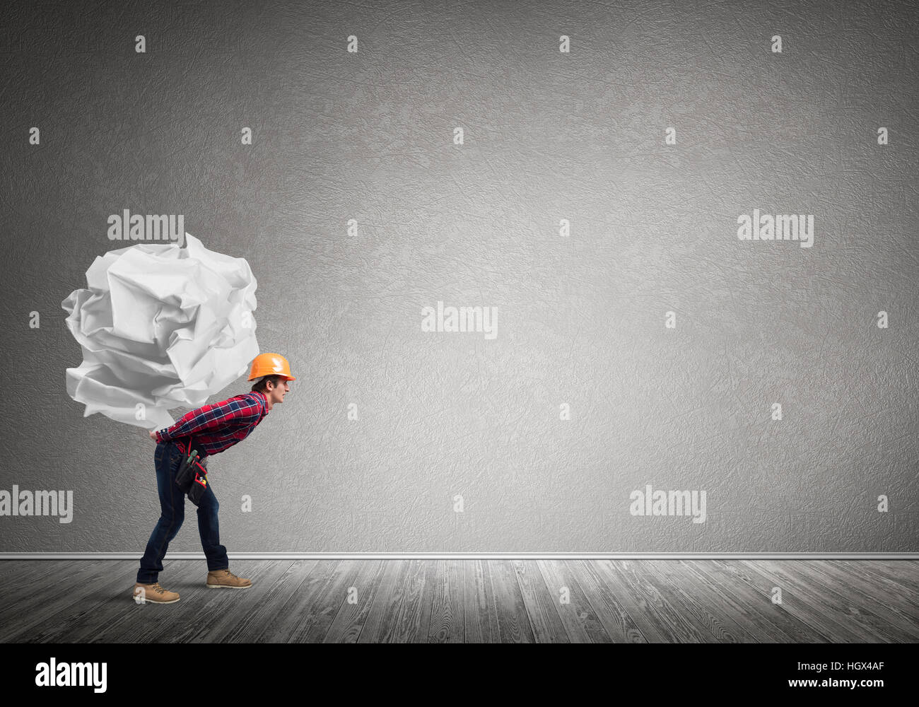 Engineer man carry load Stock Photo - Alamy