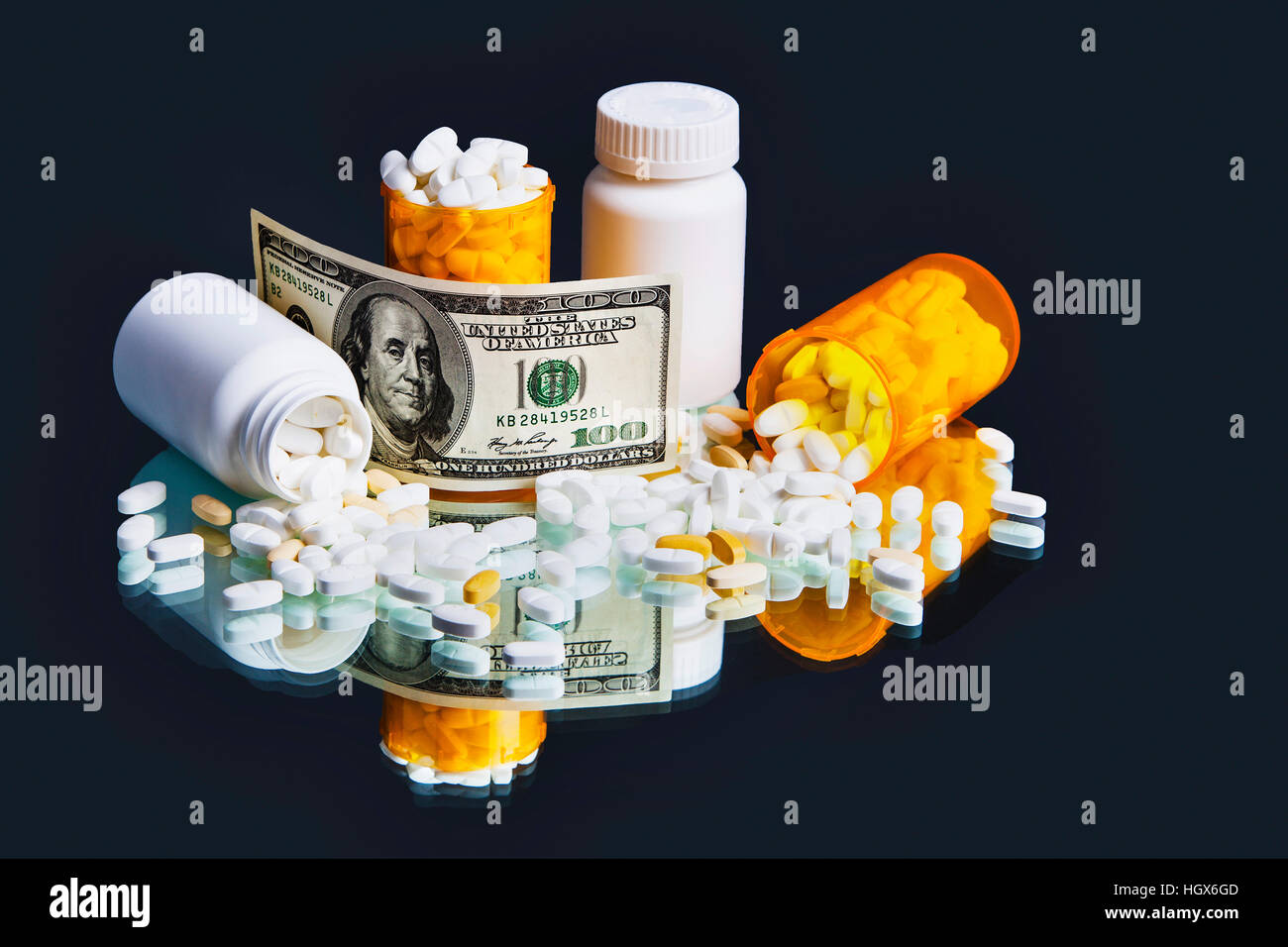 Drugs and Money. Legal prescription drugs represented with U.S ...