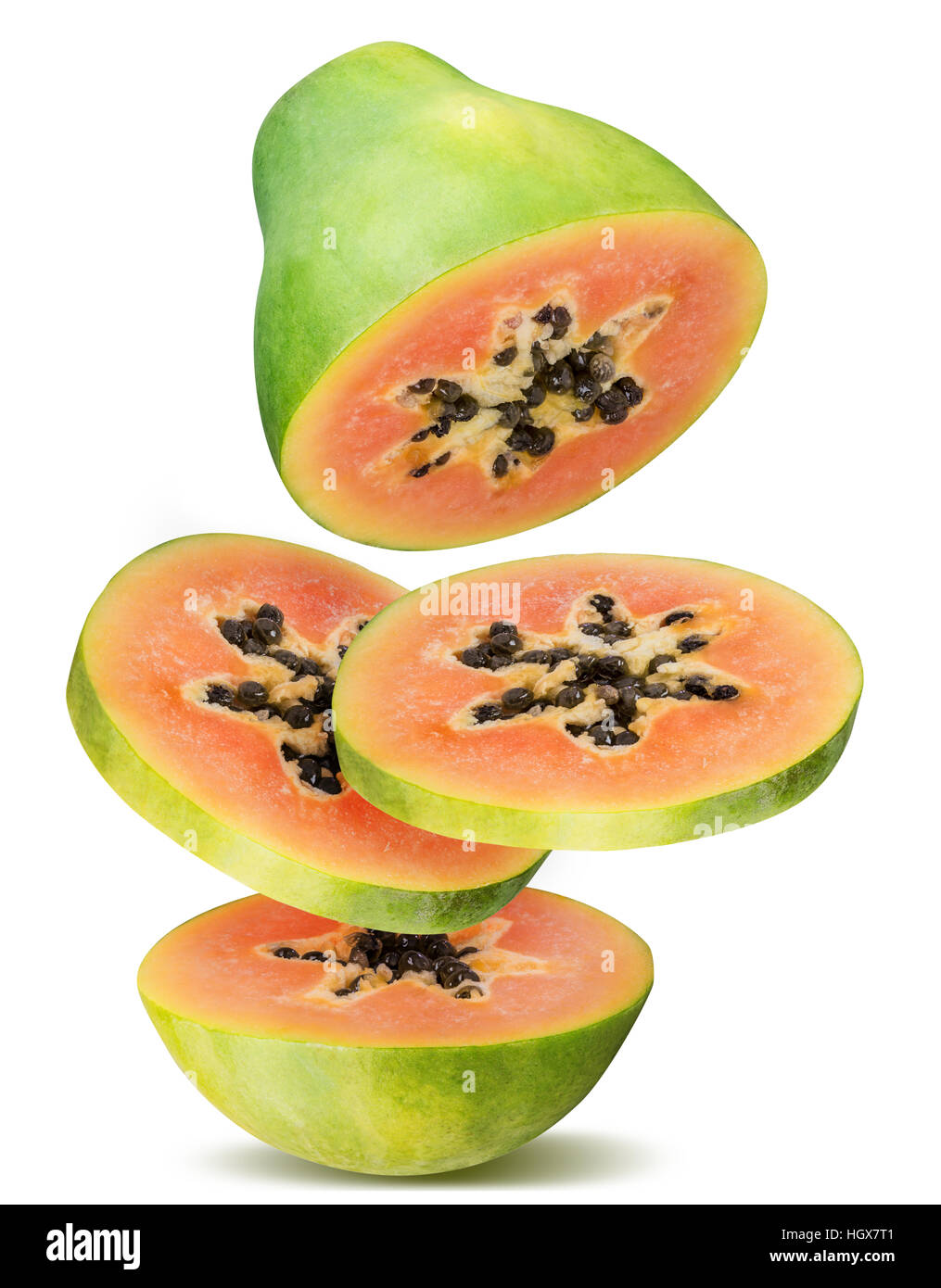 papaya isolated on white background with clipping path Stock Photo - Alamy