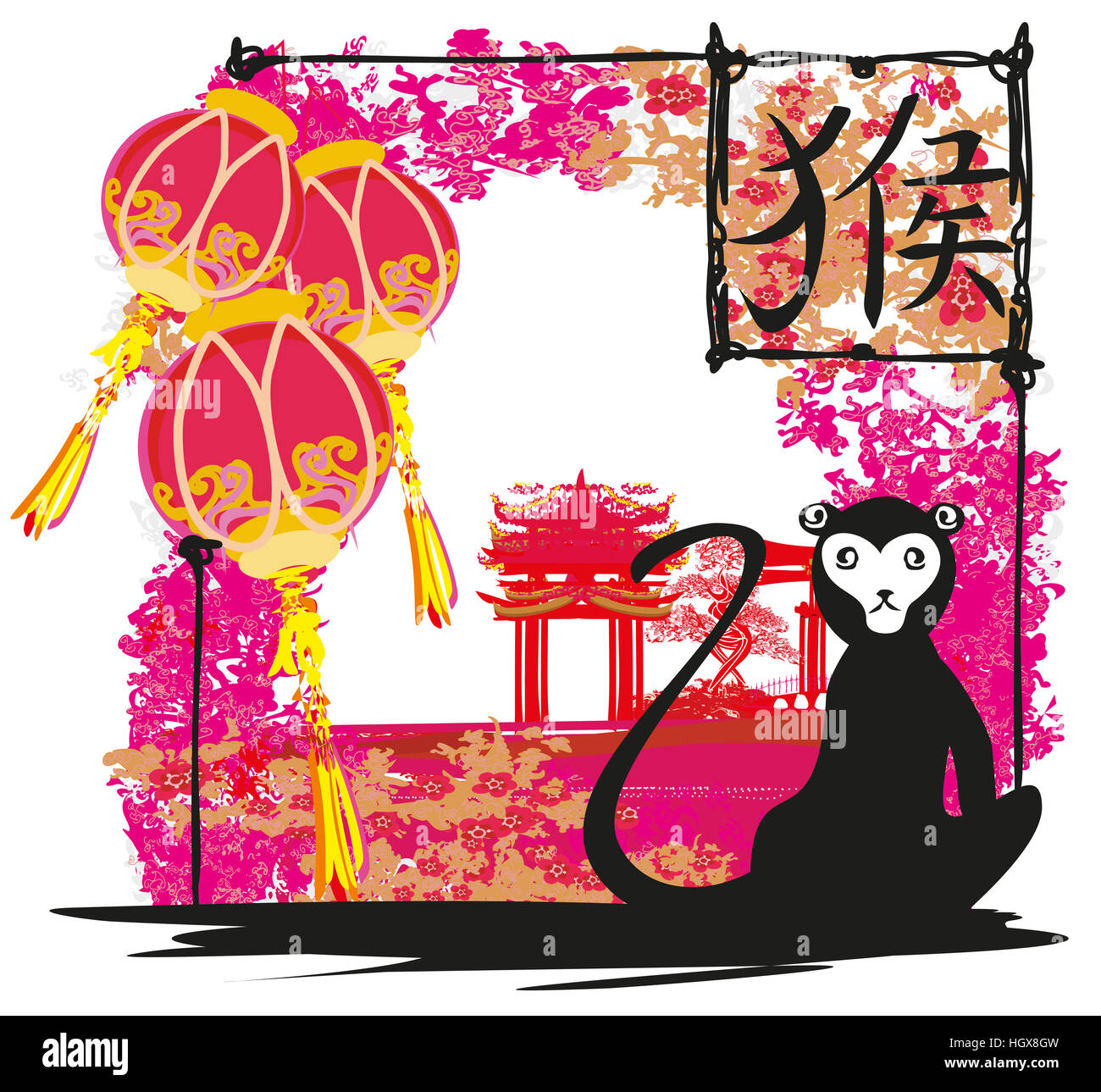 Chinese zodiac signs: monkey Stock Photo - Alamy