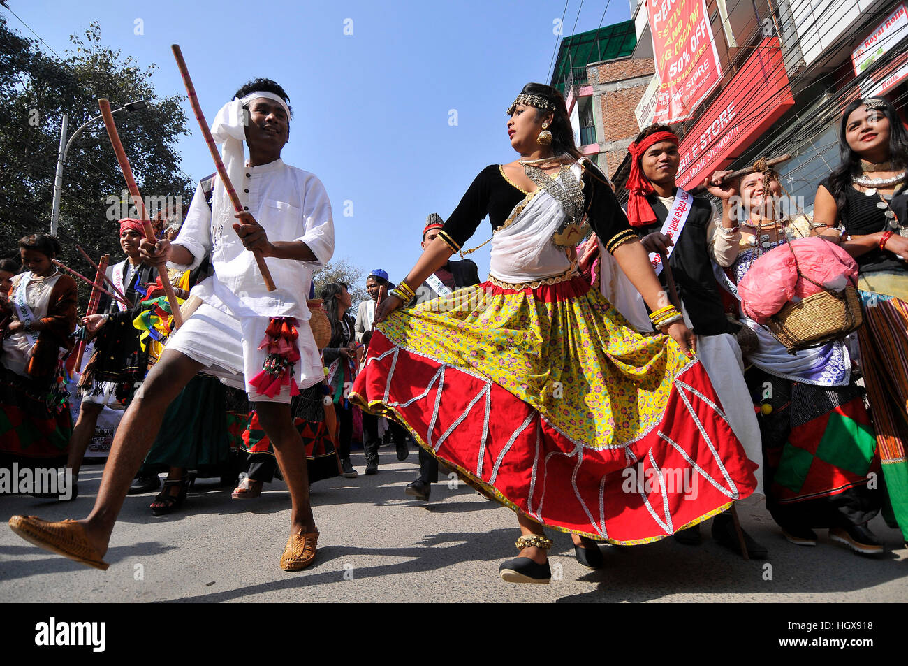 Tharu dance hi-res stock photography and images - Alamy