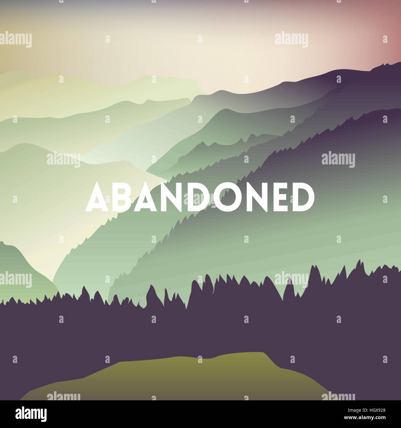 square blurred mountain background - sunset colors With quote Stock ...