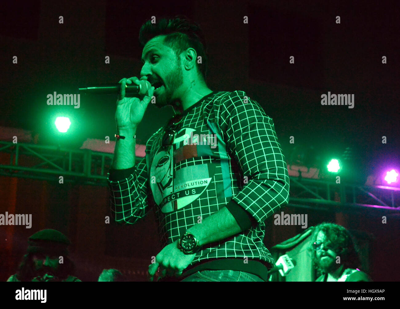 Hyderabad, Pakistan. 14th Jan, 2017. Lead vocalist of International ...