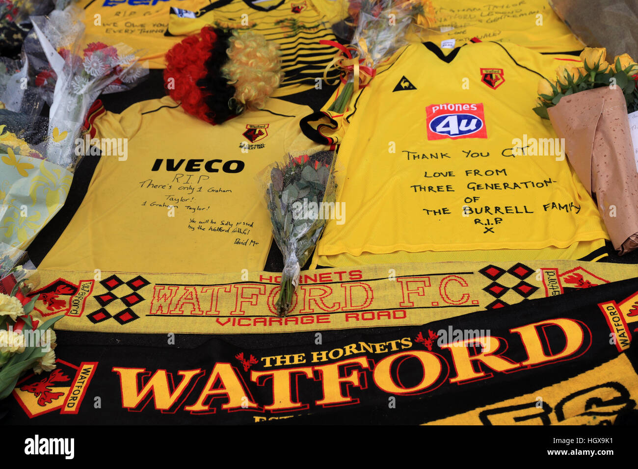 Tributes in memory of former Watford manager Graham Taylor ahead of the ...