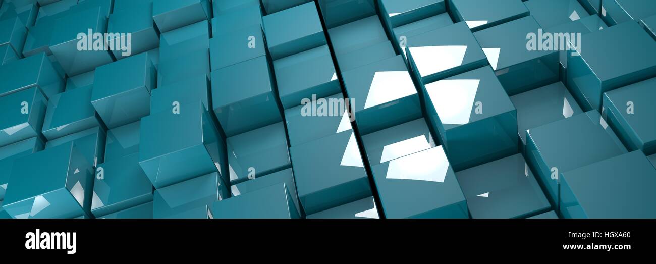 blue glossy bumpy cubes background banner 3d illustration Stock Photo ...