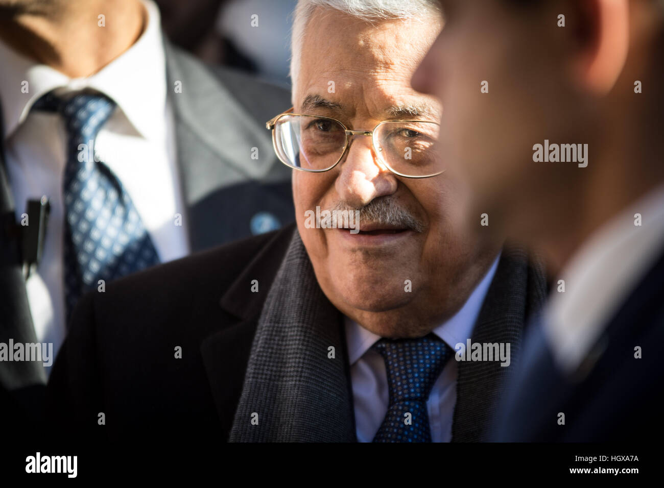 Rome, Italy. 14th Jan, 2017. The Palestinian President Mahomud Abbas ...