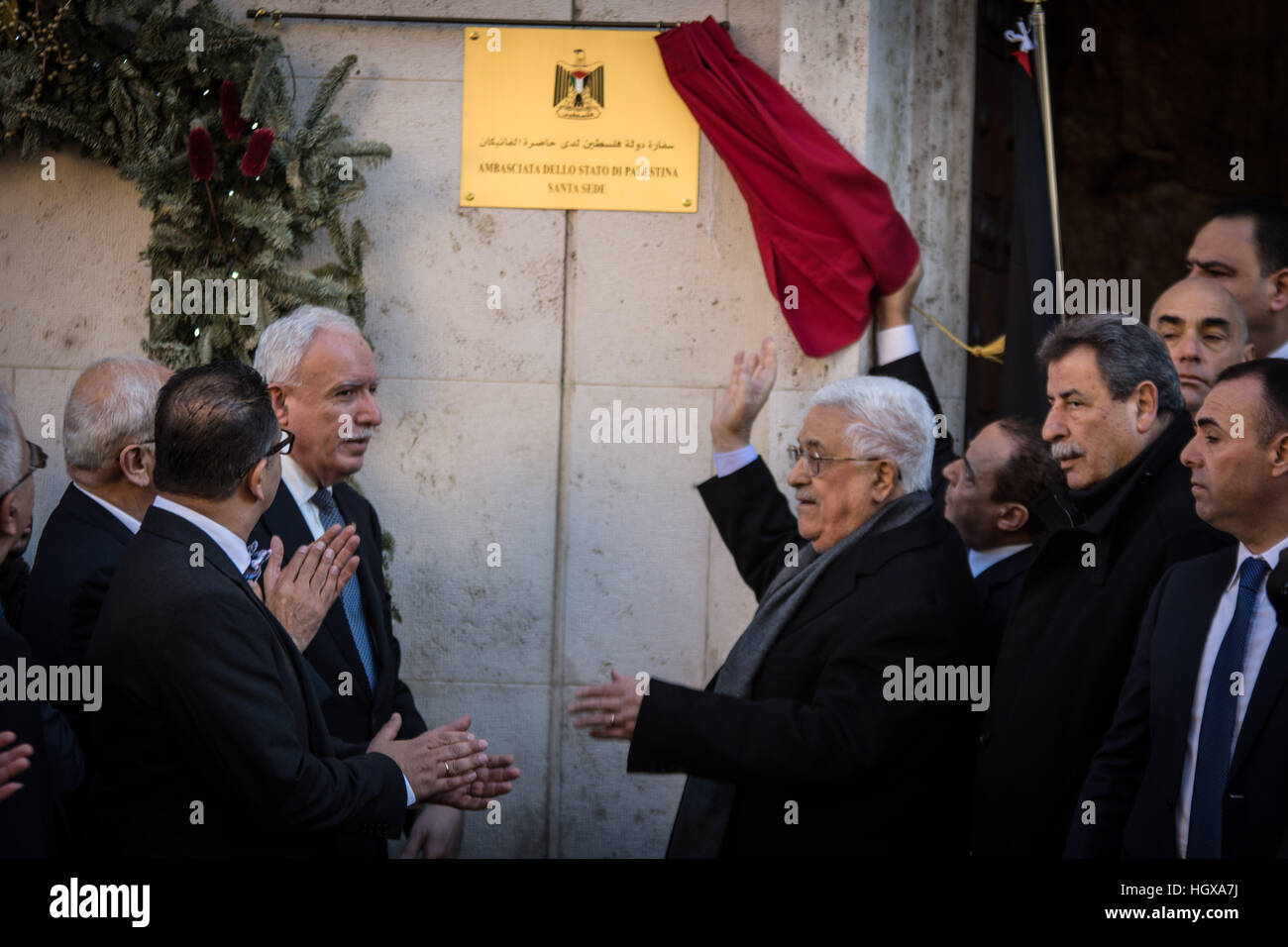 Rome, Italy. 14th Jan, 2017. The Palestinian President Mahomud Abbas ...