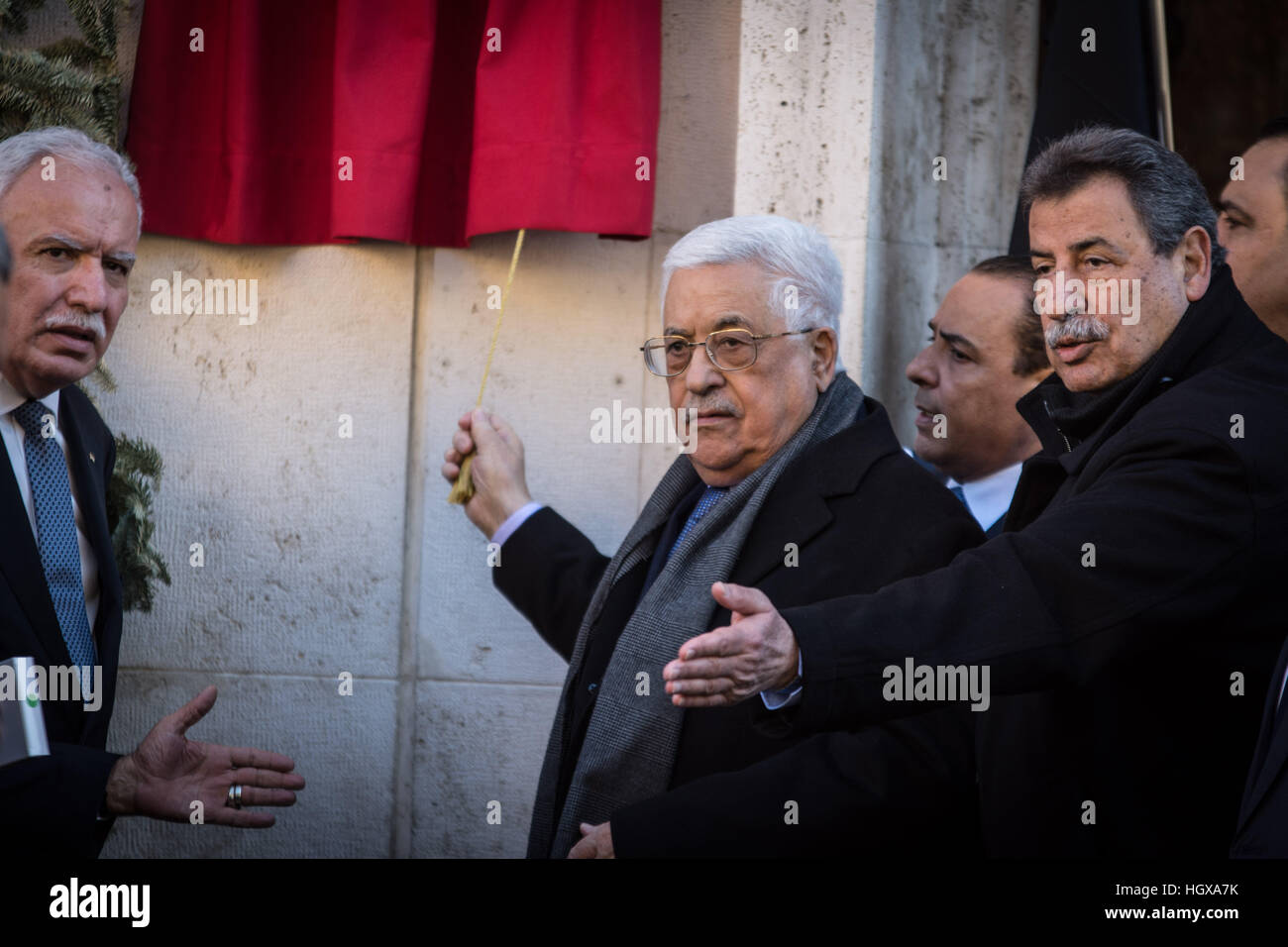 Rome, Italy. 14th Jan, 2017. The Palestinian President Mahomud Abbas ...