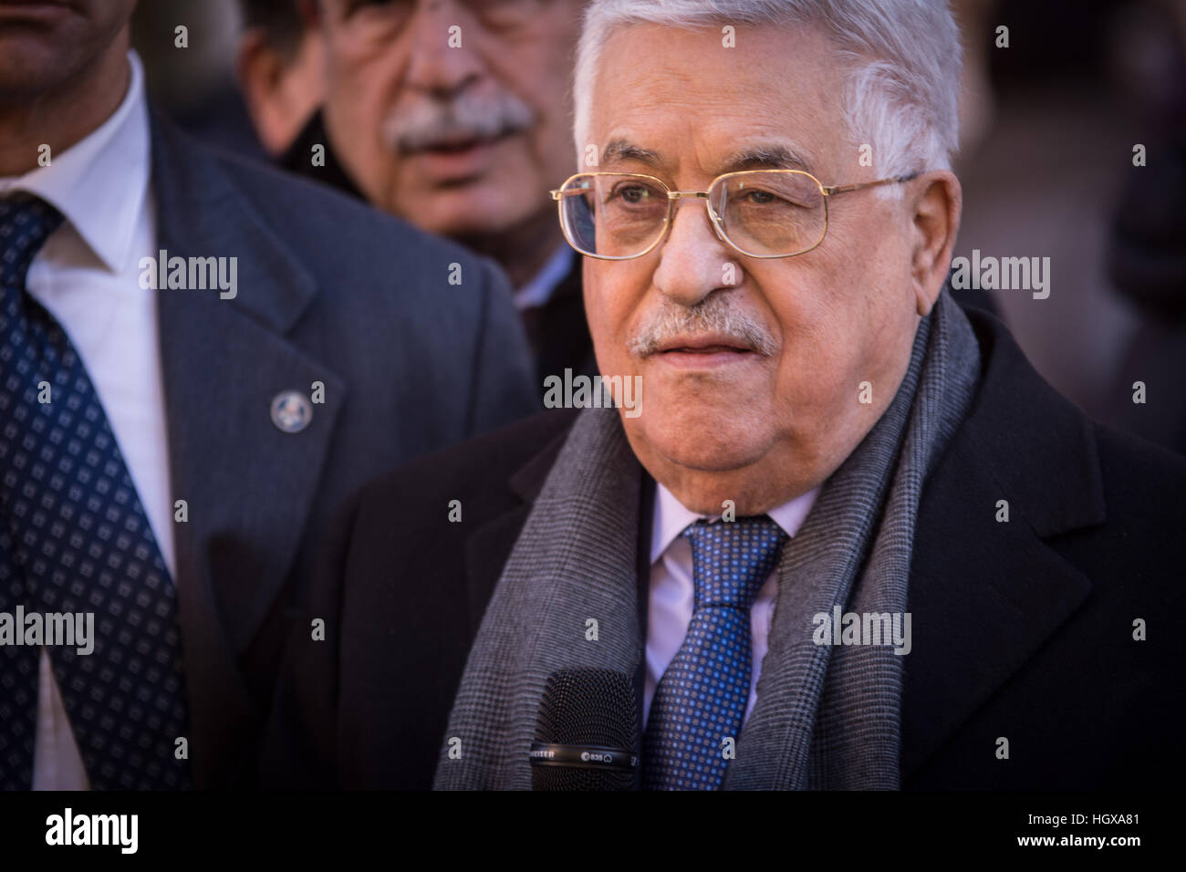 Rome, Italy. 14th Jan, 2017. The Palestinian President Mahomud Abbas ...