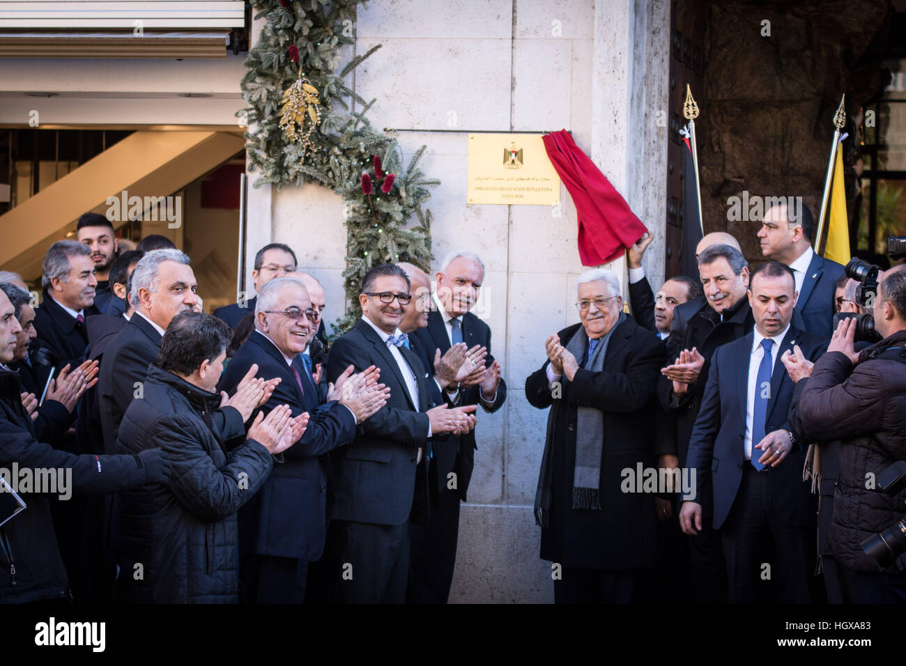Rome, Italy. 14th Jan, 2017. The Palestinian President Mahomud Abbas ...