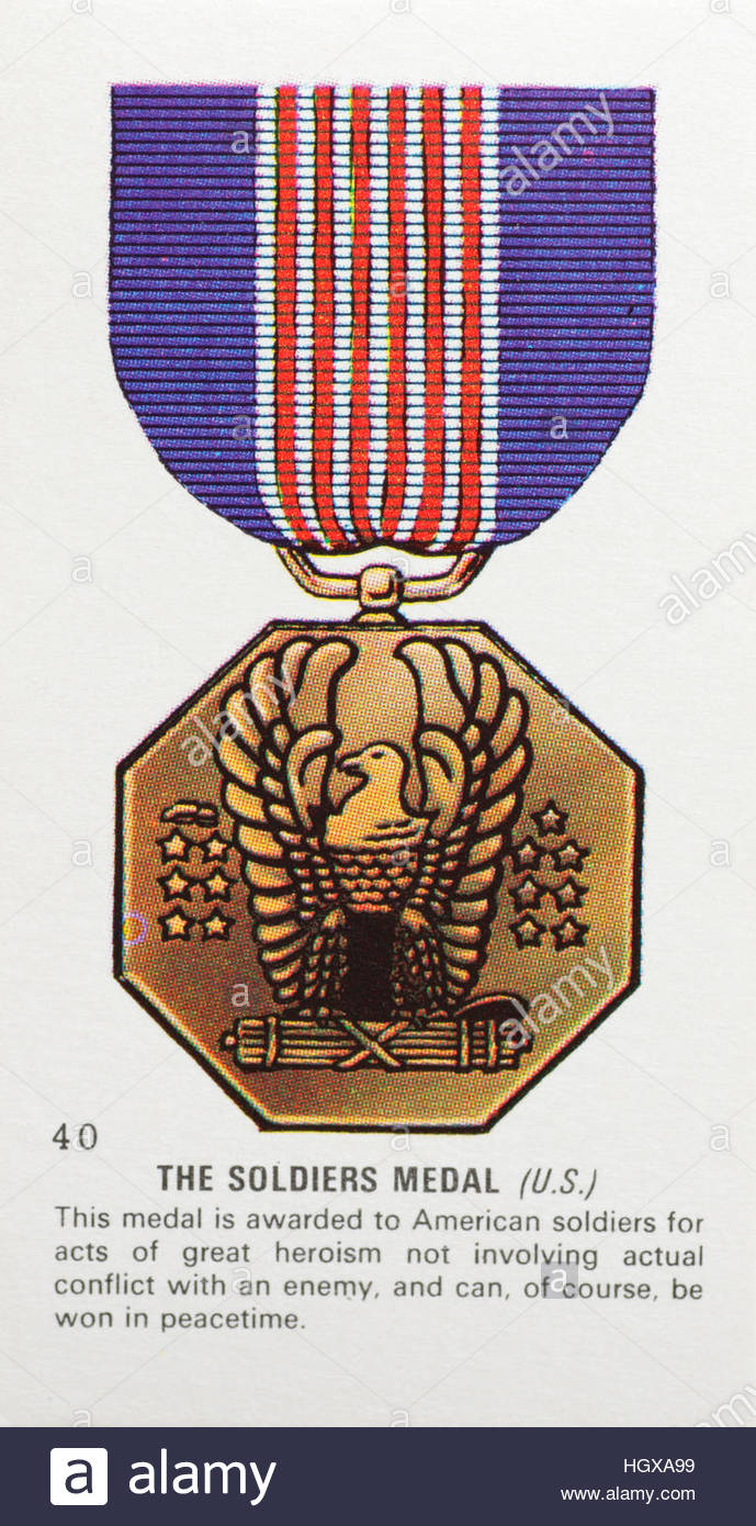 The Soldiers Medal, American medal awarded to personnel displaying acts ...