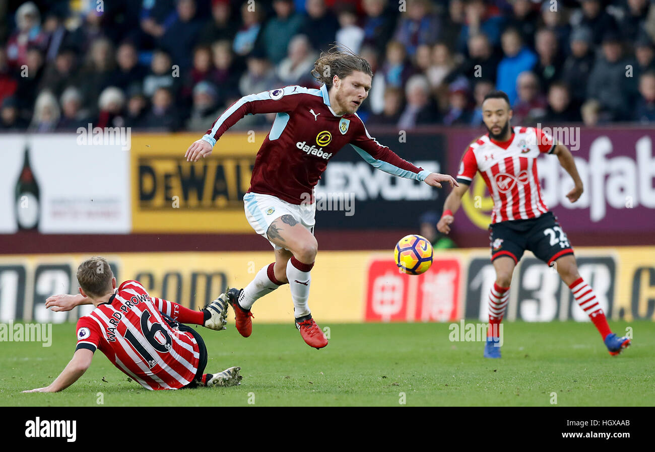 Southampton's James Ward-Prowse and Burnley's Jeff Hendrick battle for ...