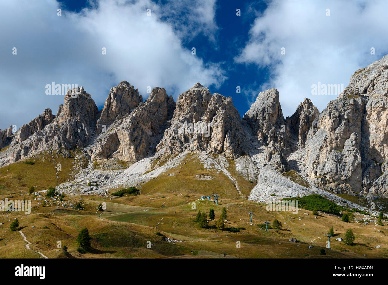Cirspitzen, gesehen vom Groedner Joch, Dolomiten, Suedtirol, Italien ...