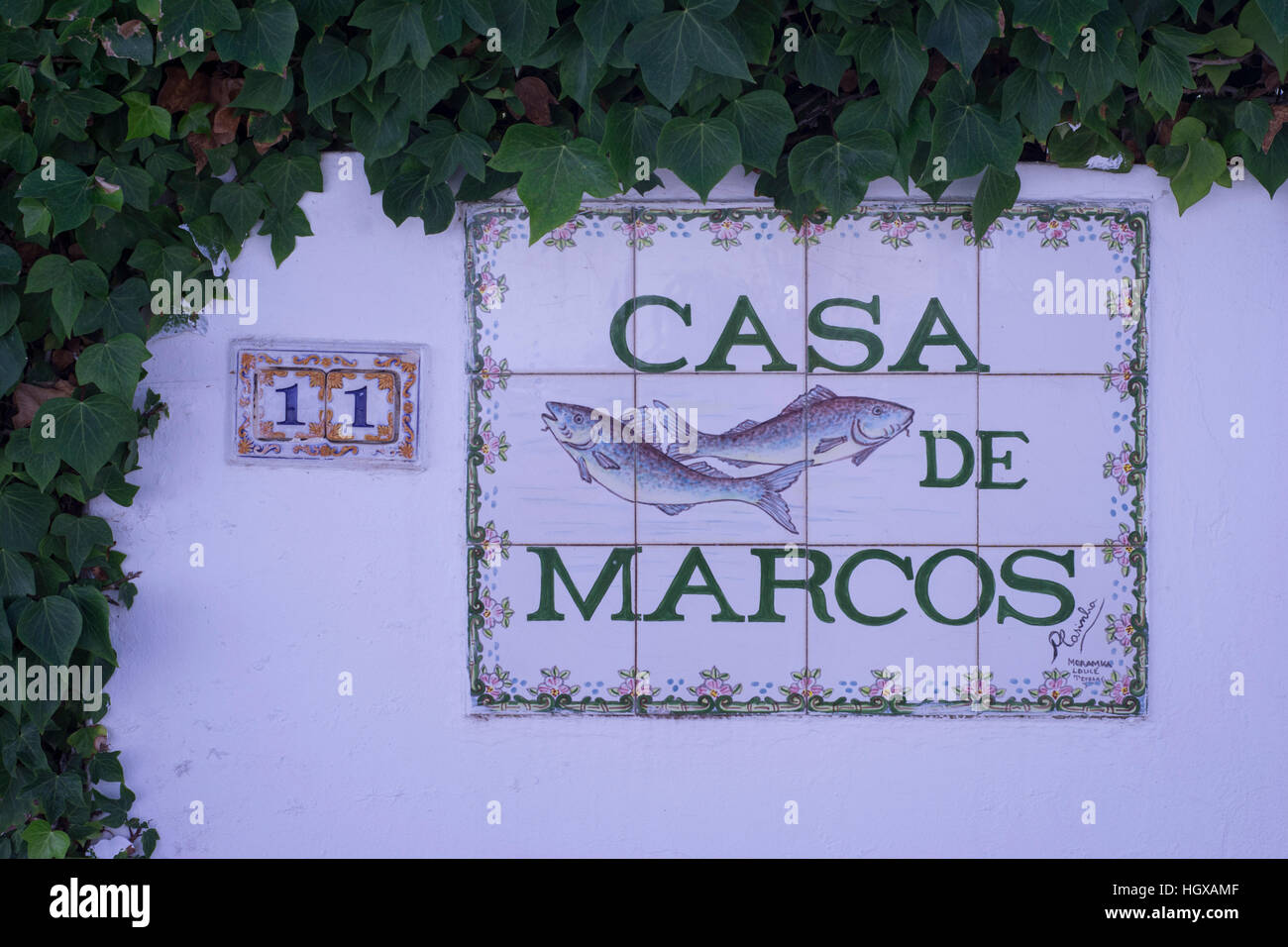 Azulejo ceramic tiles in olhos de agua hi-res stock photography and ...
