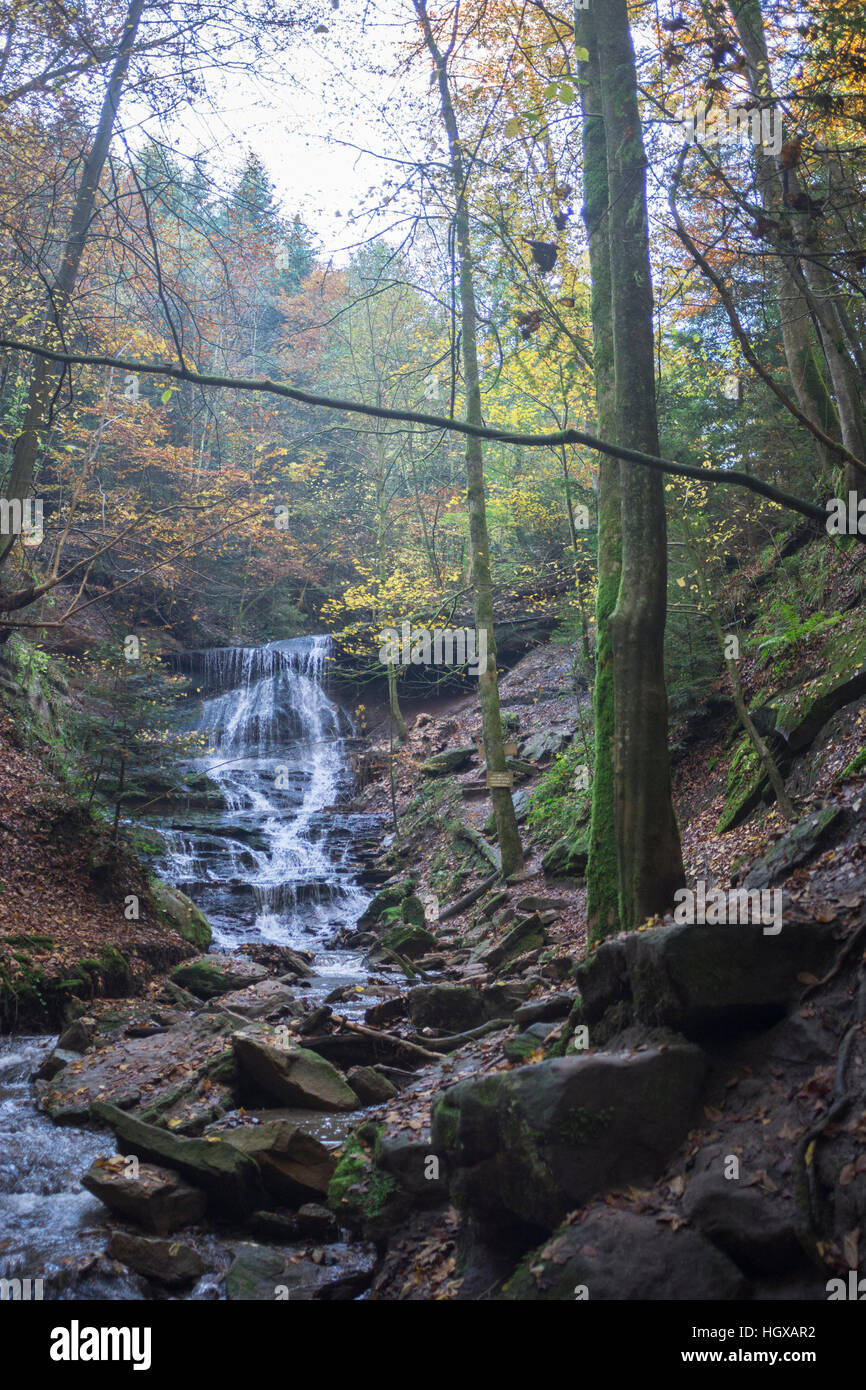 Horschbach Waterfall, Murrhardt, Rems-Murr Region, Baden-Wuerttemberg ...