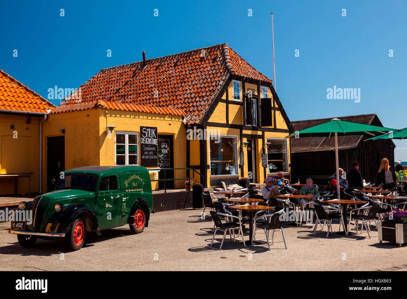 Old Town, Gudhjem, Bornholm Island, Denmark Stock Photo - Alamy