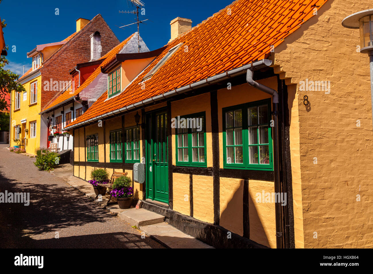 Old Town, Gudhjem, Bornholm Island, Denmark Stock Photo - Alamy